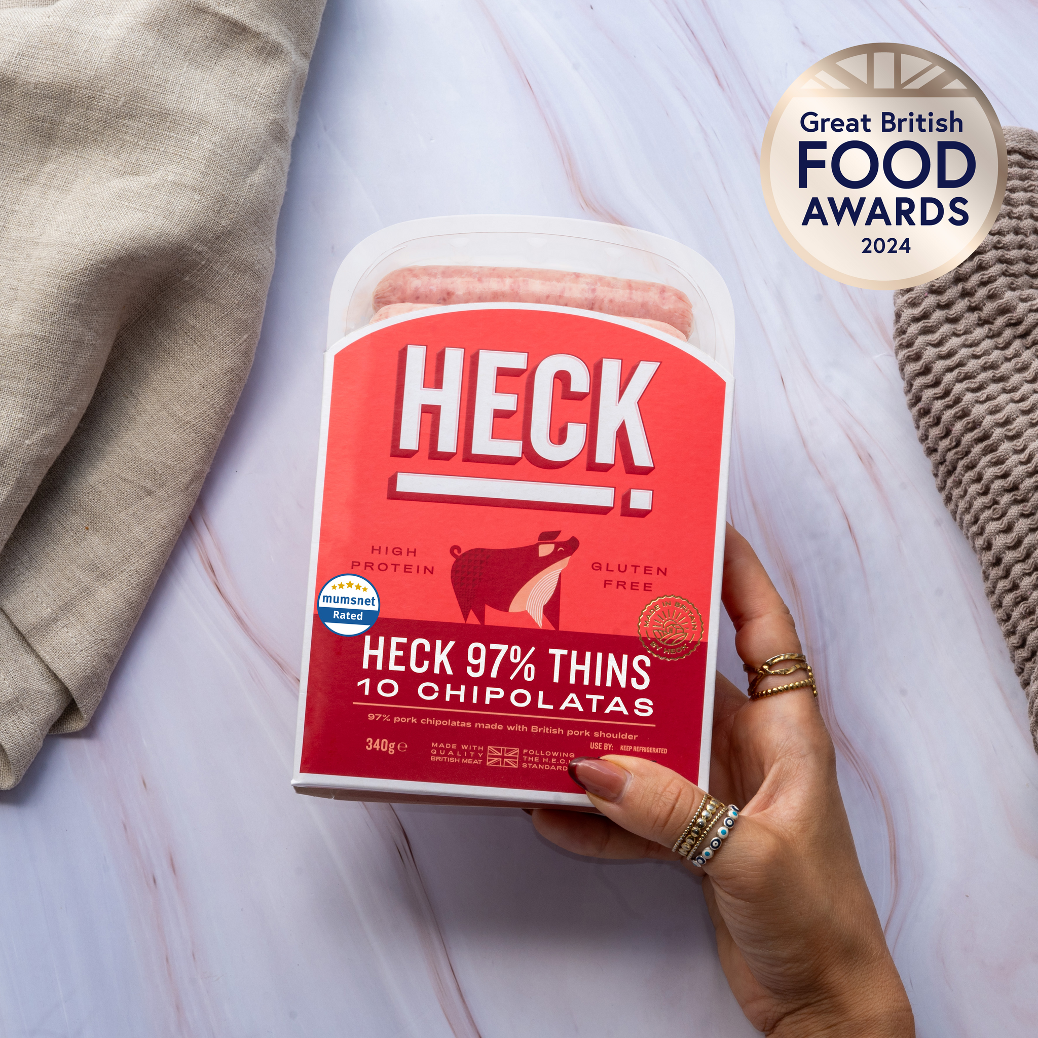 HECK 97% Pork Chipolatas | Tasty Pork Sausages Chipolata Style | Dairy ...